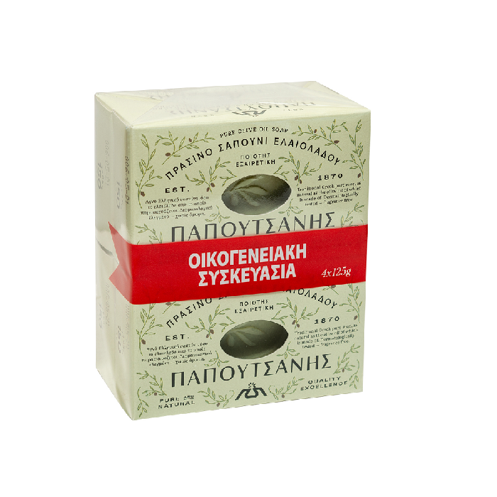 PAPOUTSANIS ΣΑΠΟΥΝΙ ΠΡΑΣΙΝΟ (4x125gr.) :: hobostore